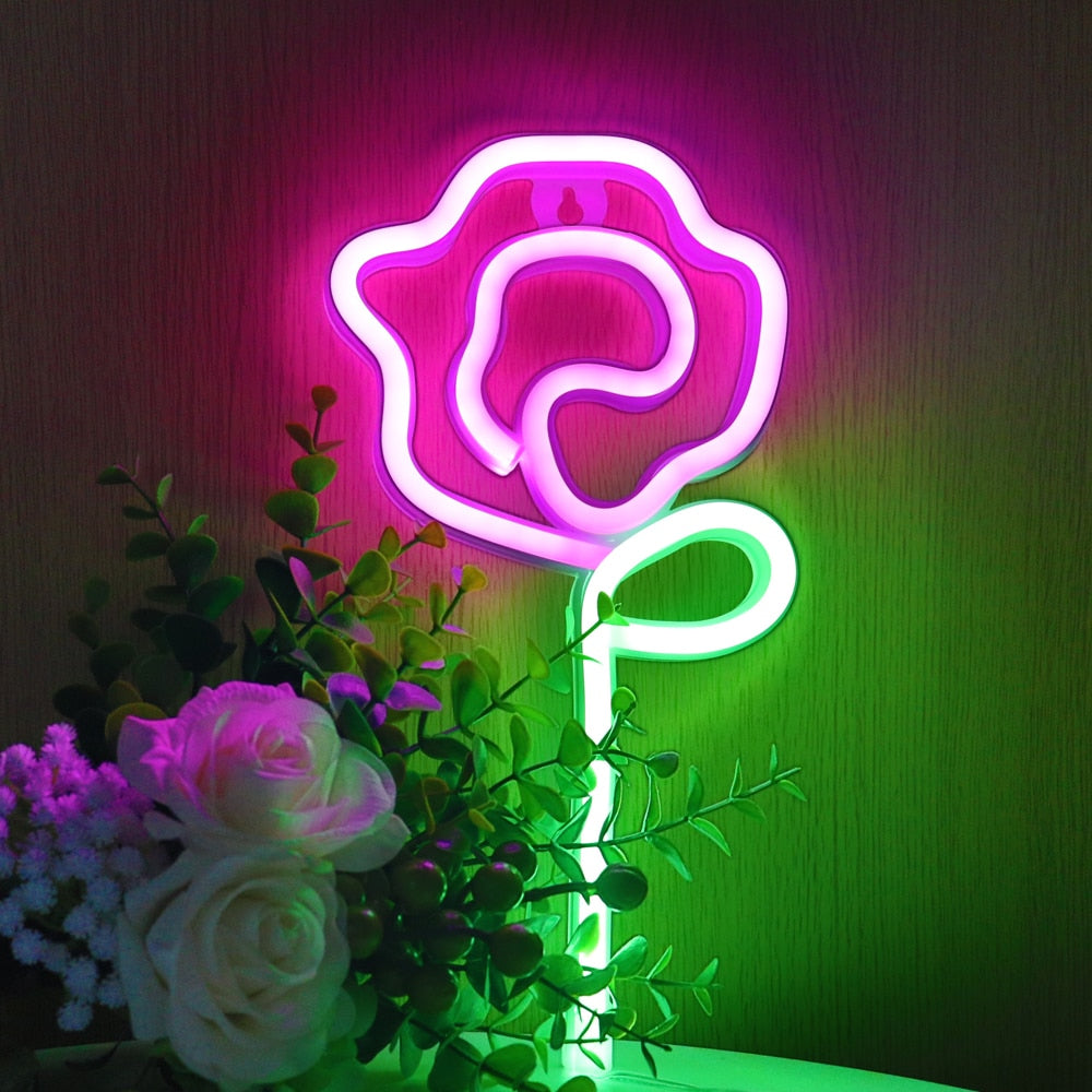 Néon Rose | Lampe de Nuit